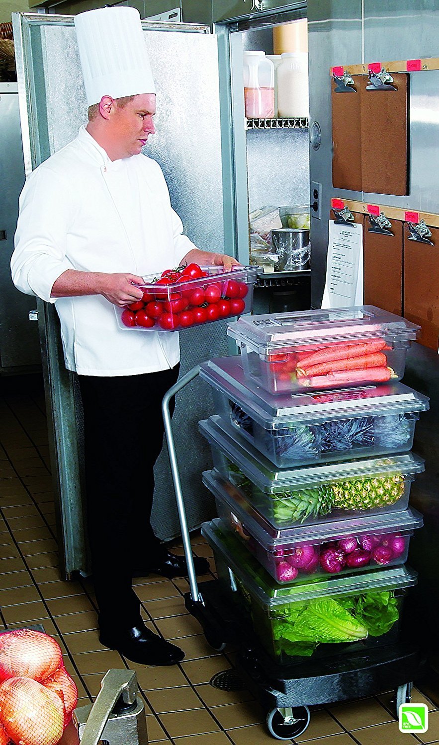 Rubbermaid Commercial Products Polycarbonate Food Storage Box/Tote, 5 Gallon, Clear, for Restaurant/Kitchen/Cafeteria