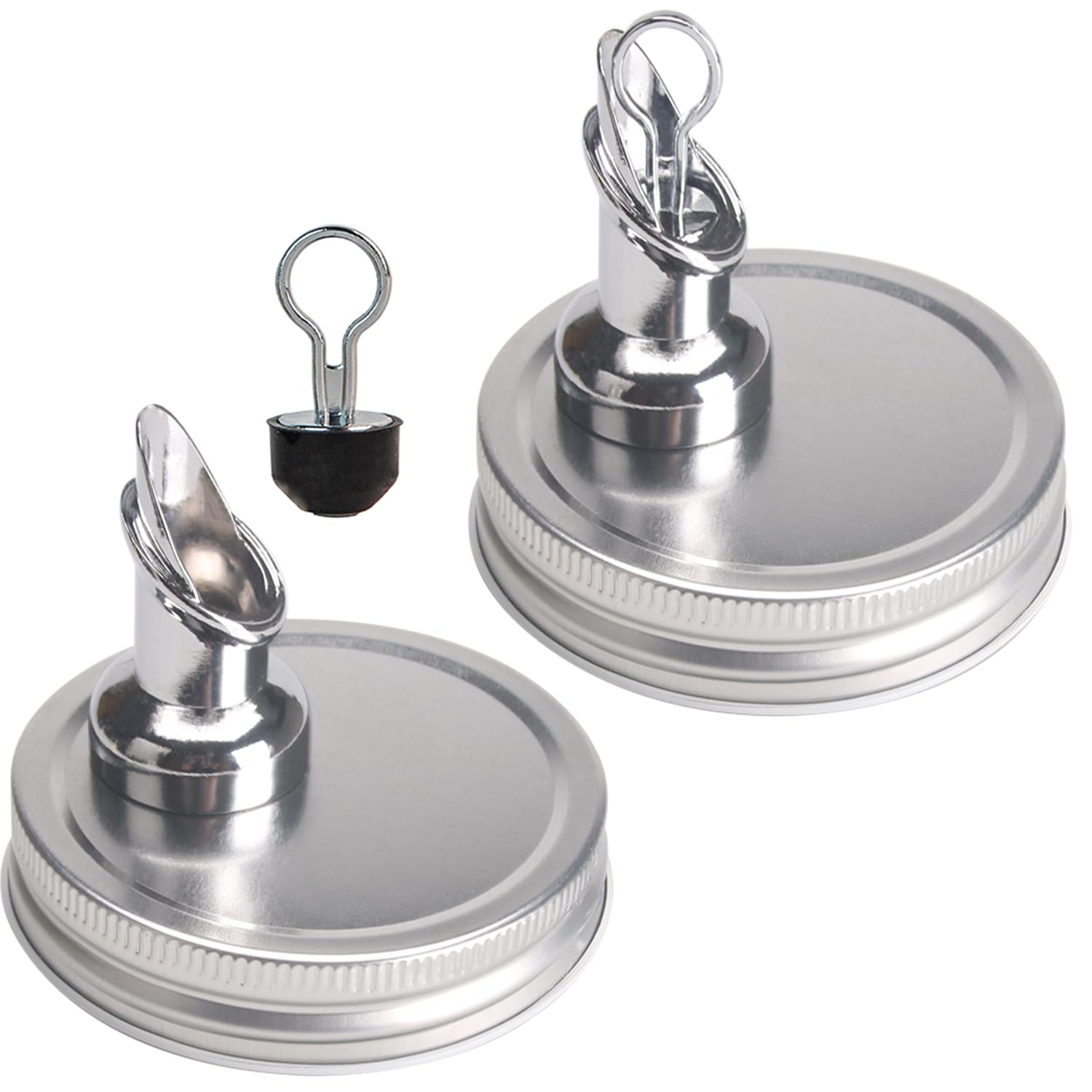 ziHenryDa Mason Jar Pour Spouts. free flow Mason Jar Pour Spouts, for spout mason jar wide mouth 86 mm dispenser germination cover. Suitable for any liquid,jars not included (2 silver)