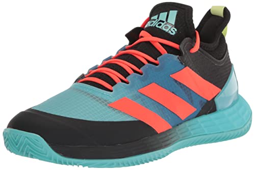 adidas Men's Adizero Ubersonic 4 Clay Tennis Shoe, Pulse Aqua/Black/Black, 9