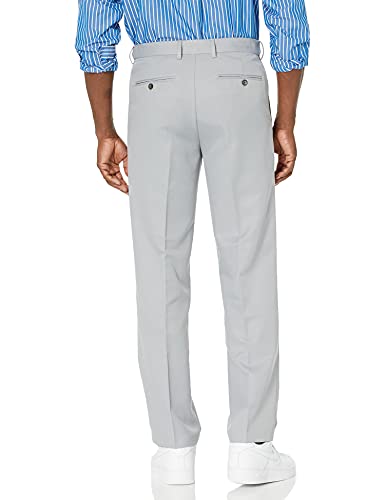 Amazon Essentials Men's Classic-Fit Expandable-Waist Pleated Dress Pant, Light Grey, 31W x 28L
