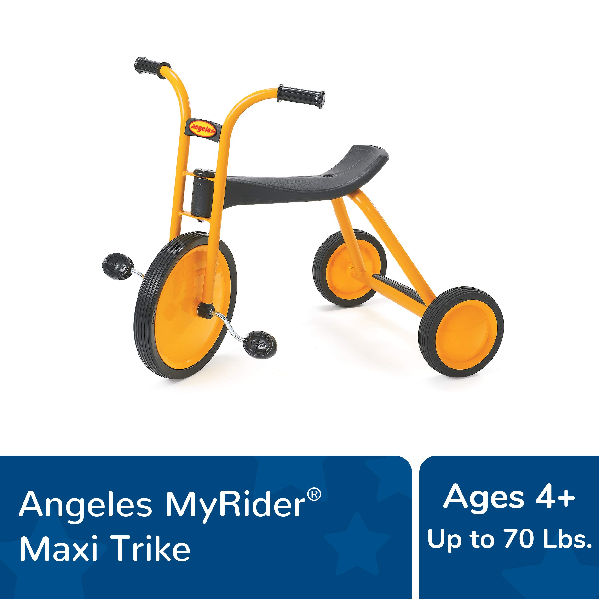 Children’s Factory MyRider Maxi 16" Toddler Tricycle, Adjustable Kids Tricycle with Rubber Wheels, Yellow/Black