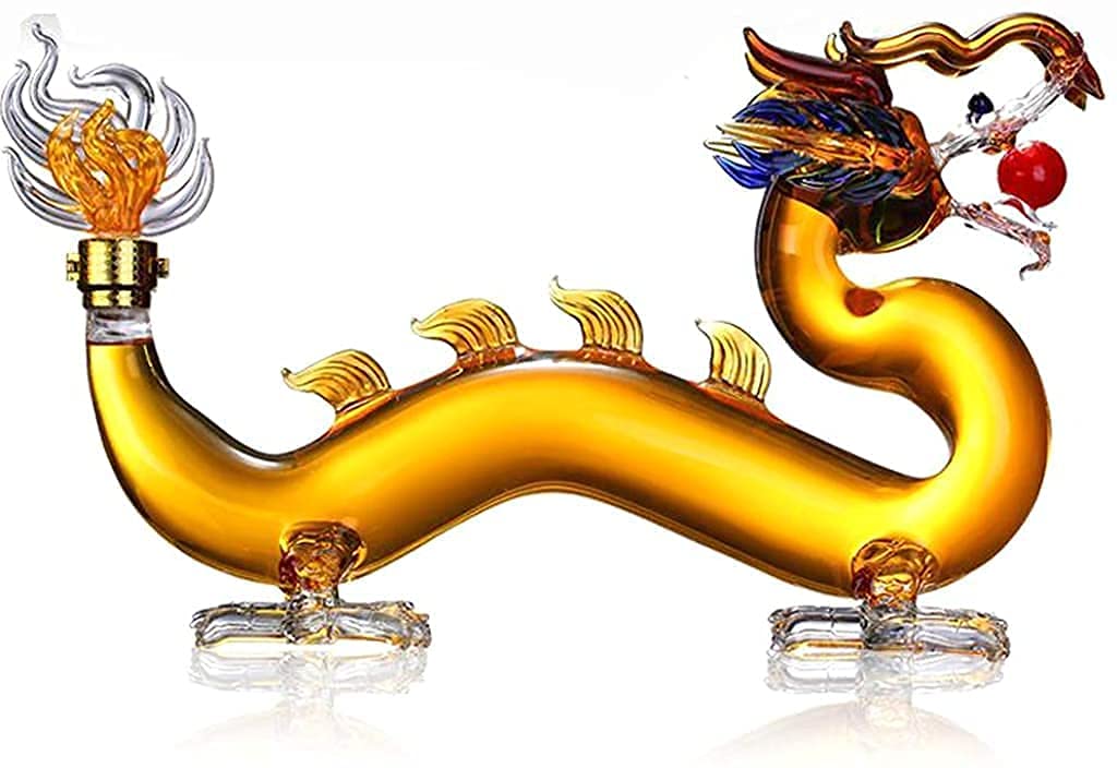 Aimee-JL 500ML/1000ML/1500ML Dragon Whiskey Decanter Set for Liquor, Scotch, Bourbon, Vodka (1500ml)