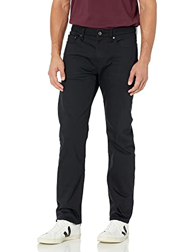 Amazon Essentials Men's Straight-Fit Stretch Jean, Black, 28W x 28L
