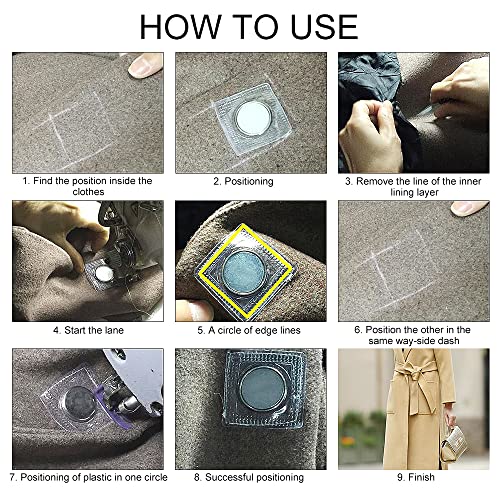 Hysagtek 20 Pairs Hidden Magnetic Snap 15mm 20mm Invisible Sew Magnetic Purse Closure Fastener Hidden Magnet Fastener for Handbag Clothing DIY Craft Sewing, 2 Sizes