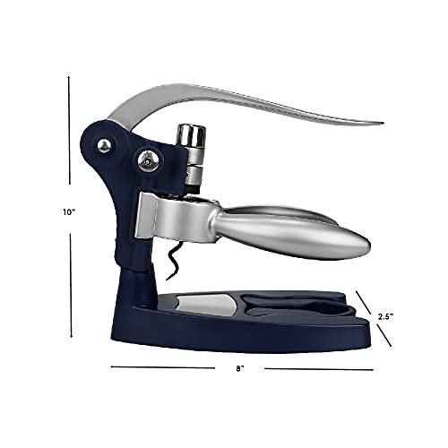 MichaelGraves Rabbit Vertical Levered Wine Bottle Opener – Holding Base, Extra Long Corkscrew and Foil Remover Included