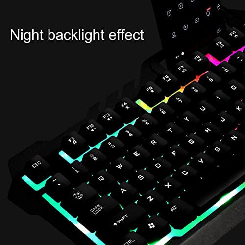 areclern Gaming Keyboard and Mouse Combo 104 Keys Wired Mechanical Keyboard RGB LED Backlit Keyboard Gaming Mouse for Home, Office Black