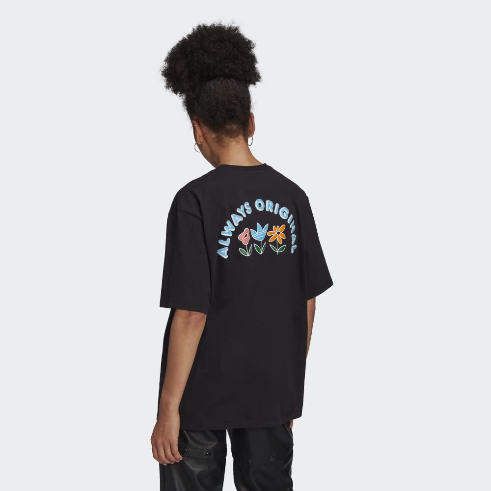adidas Originals Women's Always Original Loose Graphic Tee, Wonder White, Small