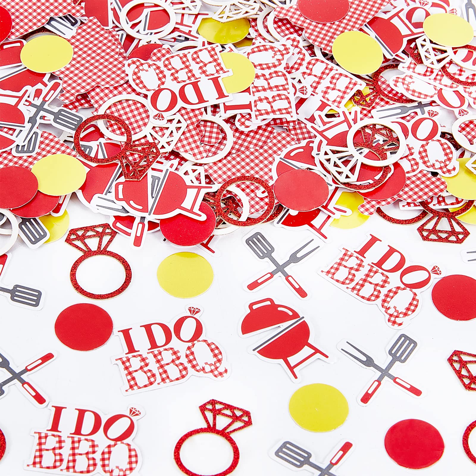 BBQ Bachelorette Party Decorations I Do BBQ Party confetti for Adult 200 PCS I Do BBQ Bachelorette Party Decorations I Do BBQ table decoration confetti summer Picnic i Do BBQ Decoration Supplies for Wedding, Engagement, Bridal Shower Outdoor Indoor