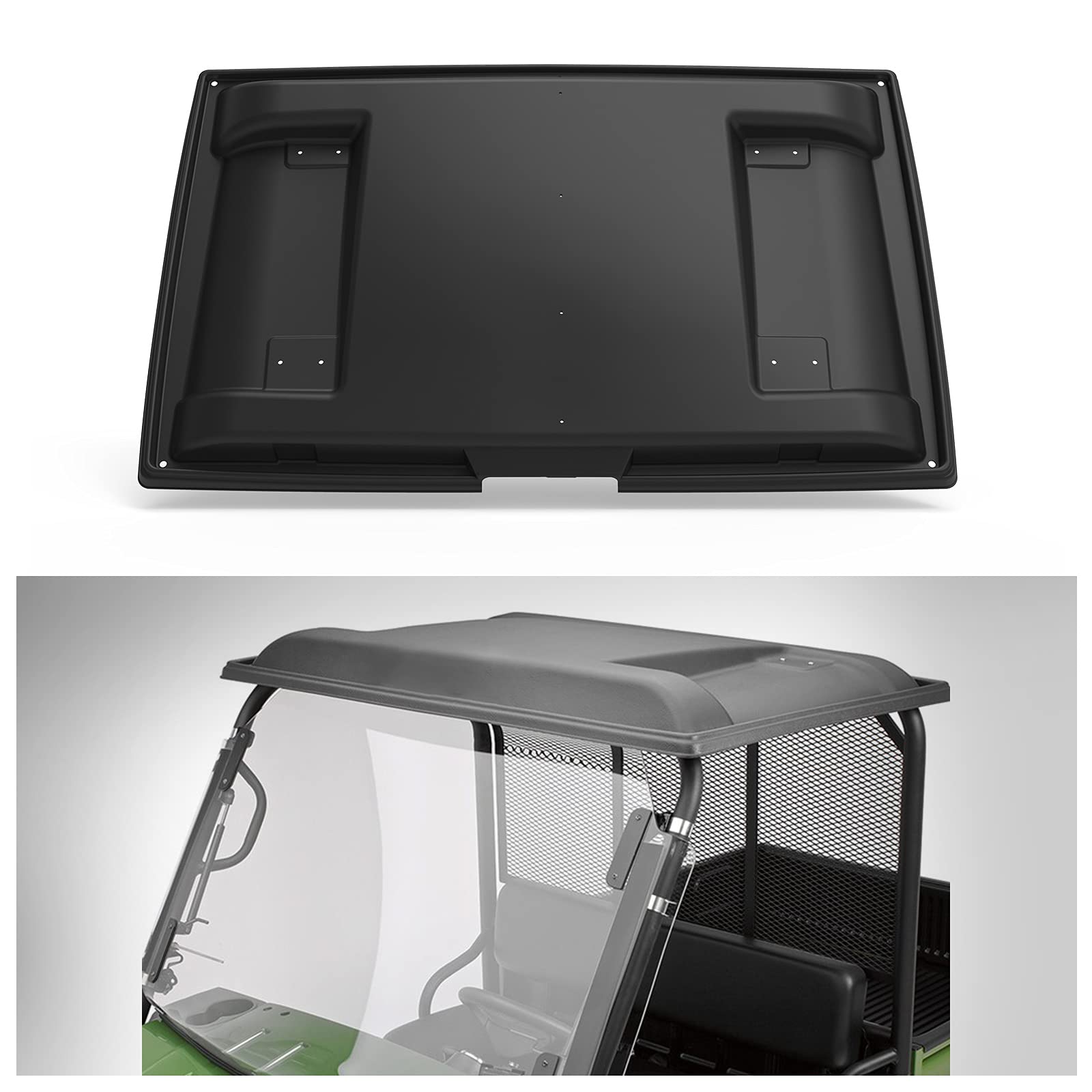 A & UTV PRO Mule Hard Roof,2-piece Combination Sturdy Polyethylene Plastic for 1990-2023 Kawasaki Mule 4000 4010 3000 3010 3020 2520 2510 2500 2010 2020 2030 Accessories| Replace OEM #KAF30-030A
