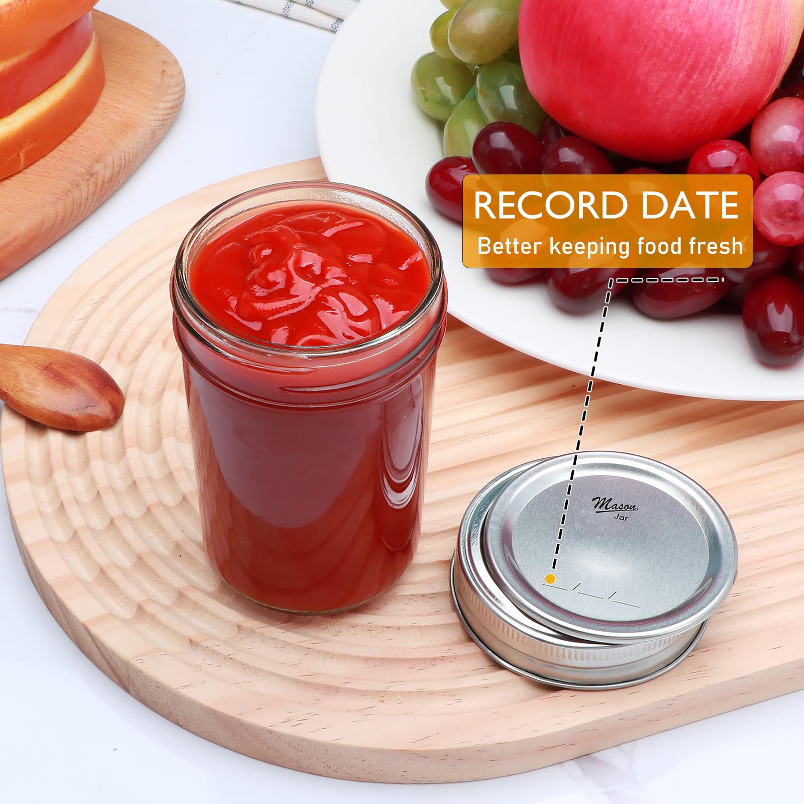 Brajttt Mason Jars 8 oz, Glass Jars With Regular Lids and Bands,16 pcs Canning Jars Jelly Jars, Ideal for Jam, Honey,DIY Spice Jars, Dessert