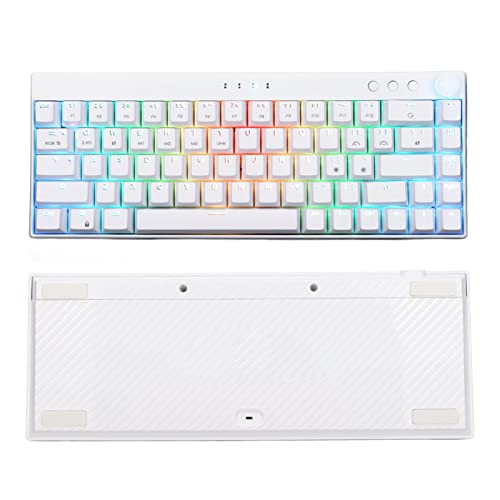 68 Keys Mechanical Keyboard, N Key Rollover ABS 1800mAh Battery White 68 Keys Mechanical Keyboard for Gaming for Office for Home(Linear Action Switch)