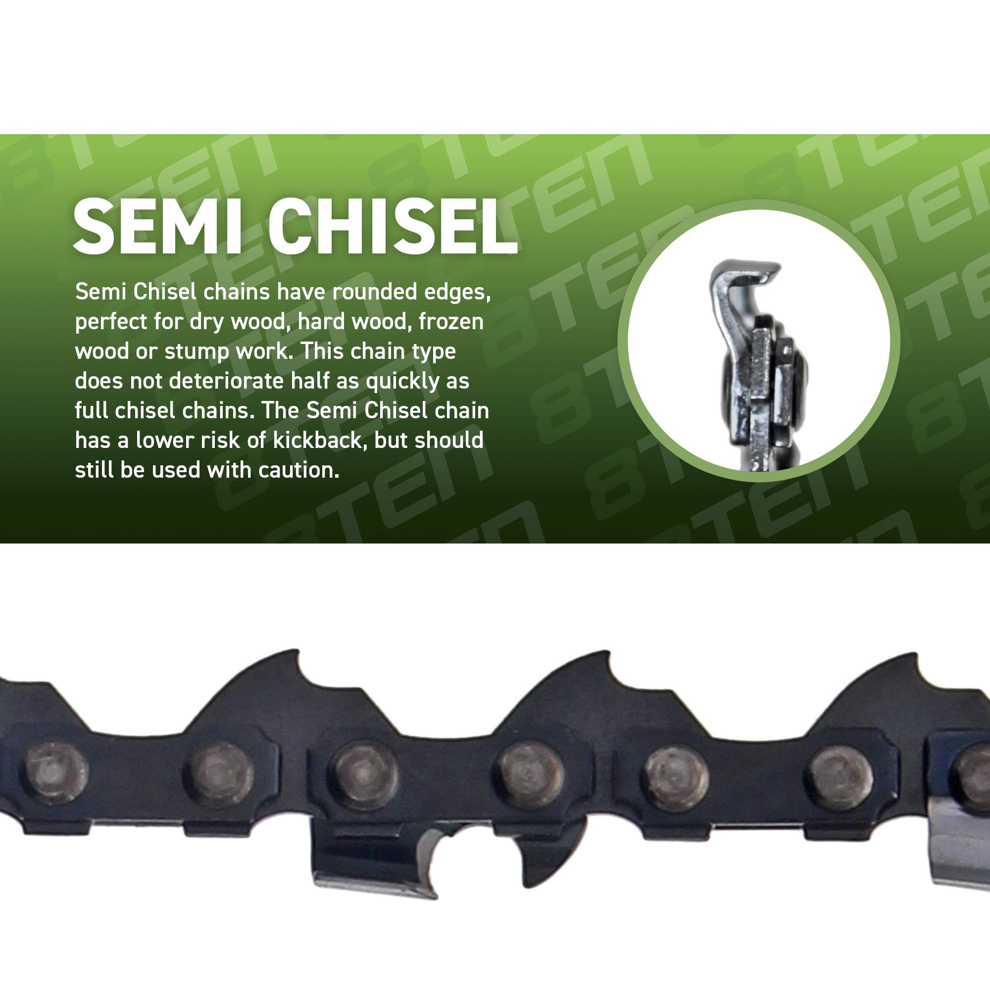 8TEN Chainsaw Guide Bar and 2 Chains For Husqvarna Echo Poulan 3516AVX 91VXL057G 160SDEA041 16 inch .050 .375 57DL