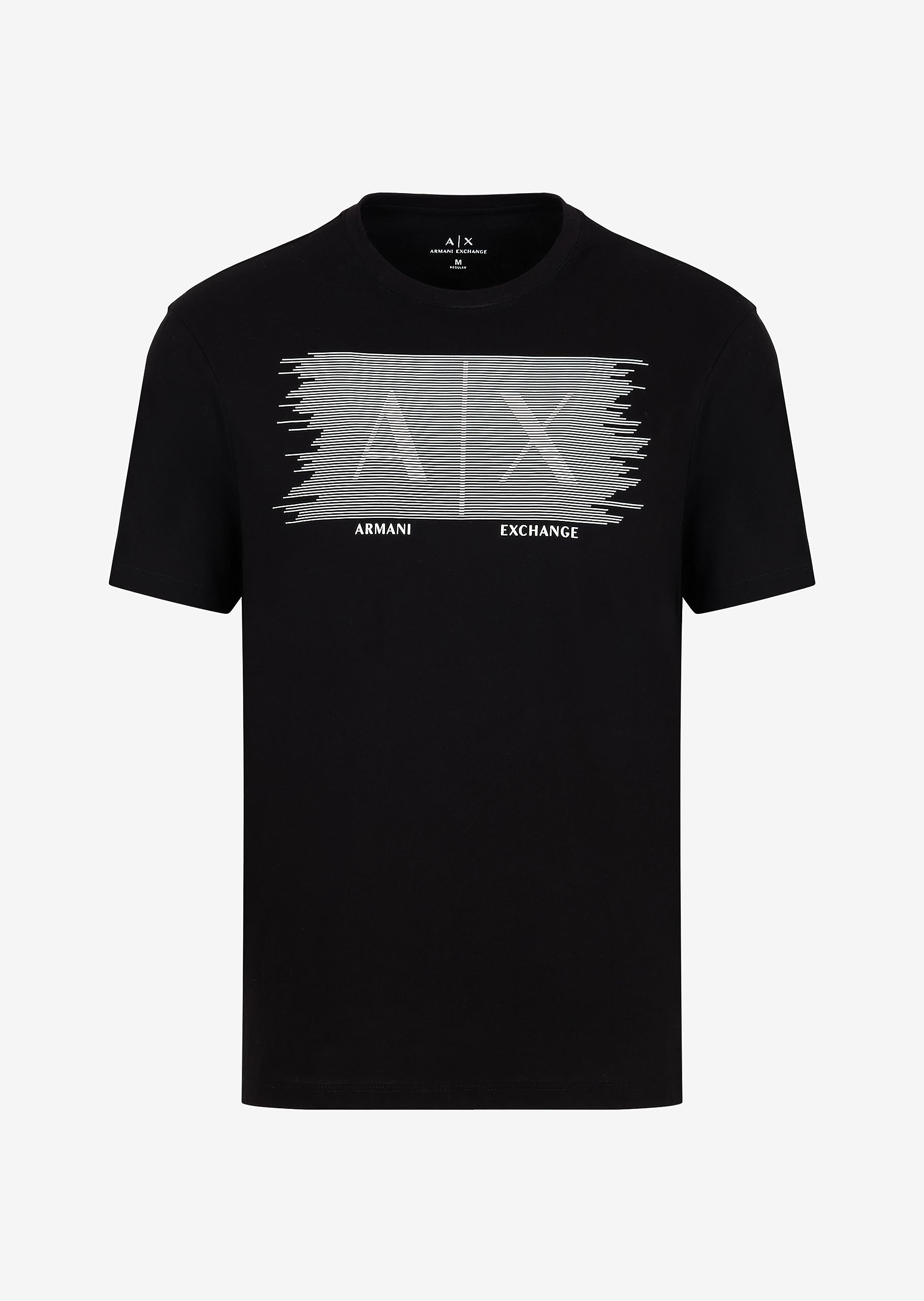 A | X ARMANI EXCHANGE Men's Regular Fit AX Lines Box Logo Tee, New Ultramarine, XL