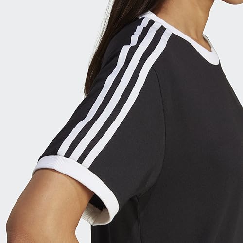adidas Originals Women's 3-Stripes T-Shirt, Black, Small