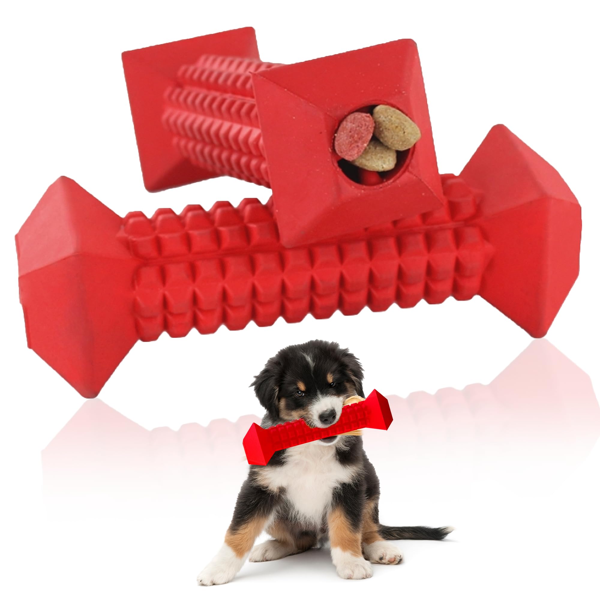 Dog Chew Toys for Aggressive Chewers â Tough Chew Toys for Dogs with Treat Dispenser â Indestructible Rubber Dog Toy for Teeth Cleaning â Chew Bones for Large Dogs