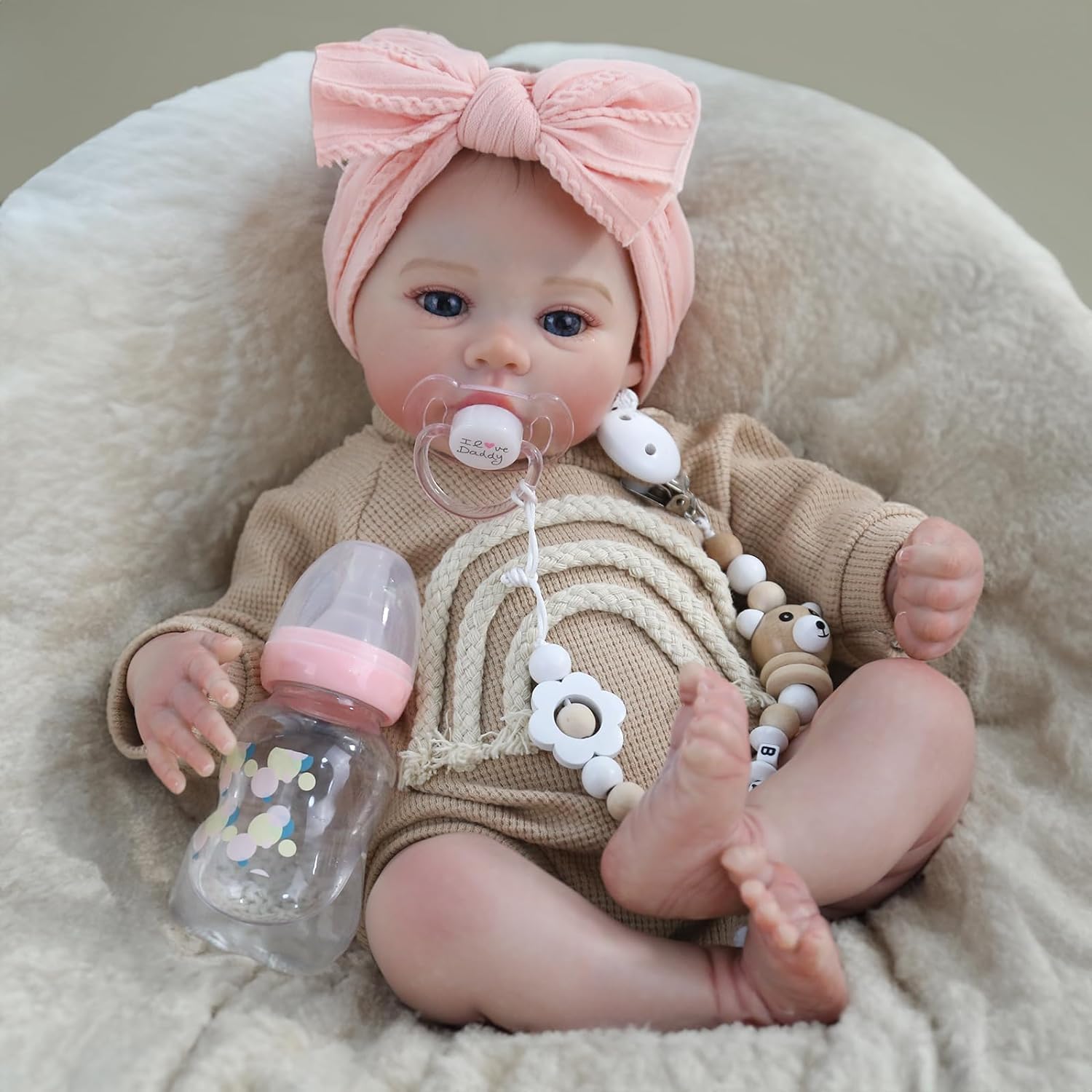 CHAREX Reborn Baby Doll Accessories Fake Feeding Bottle Sealed Matching Putty Magnetic Pacifier Baby Girl