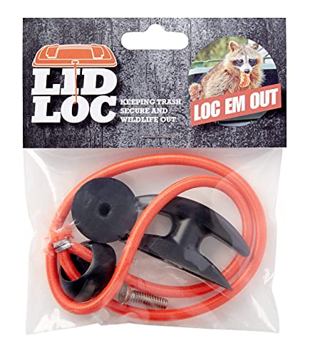 Lid Loc Outdoor Garbage Can Lock Keeps Trash Secure and Wildlife Out Wind Weather Proof Strong Durable