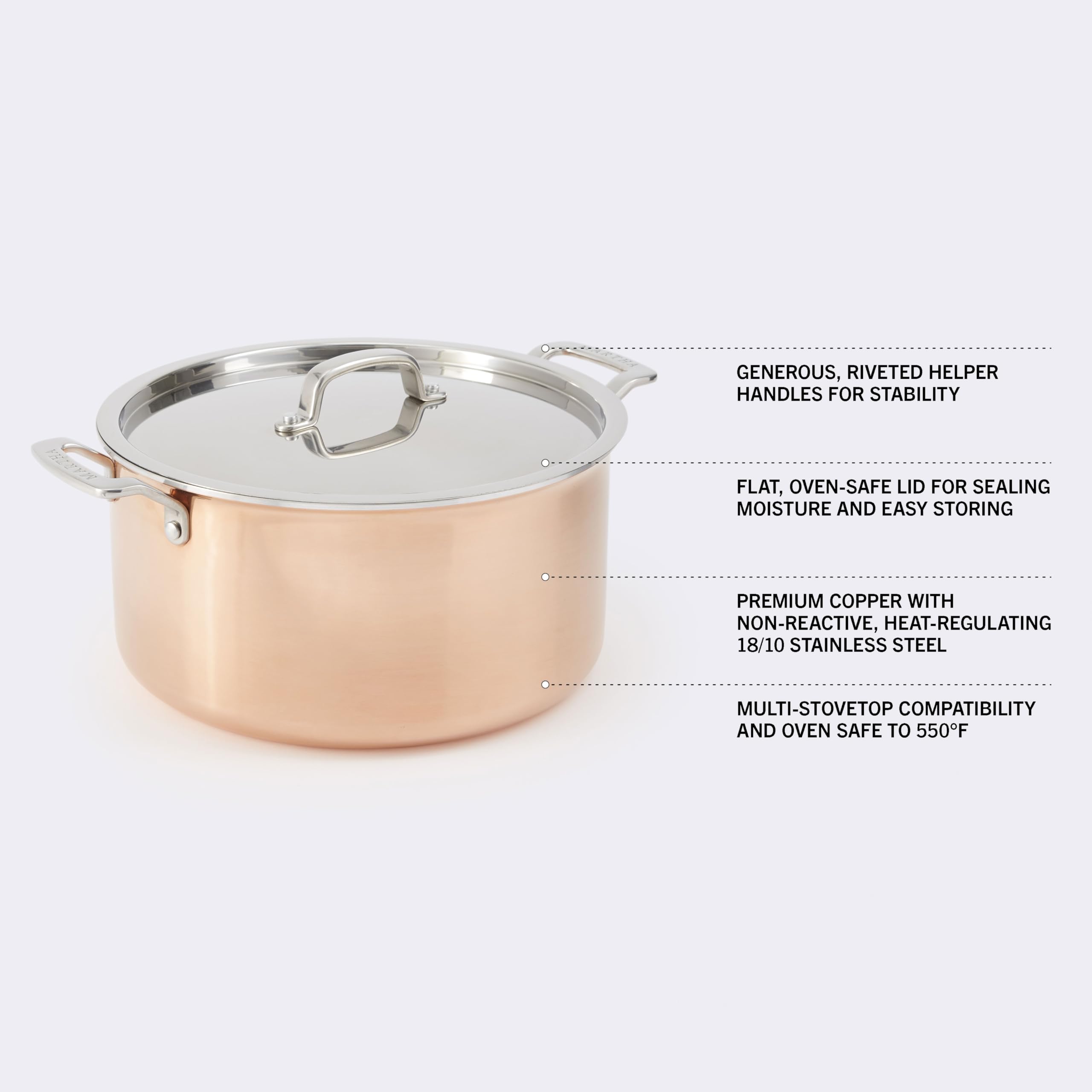 Martha Stewart Martha 12" Stainless Steel Saute Fry Pan - Copper Exterior/Satin Interior