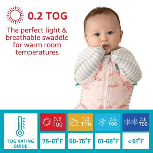 Love to Dream Swaddle UP Transition Bag Lite 0.2 TOG, You are My, Medium, 13-19 lbs, Patented Zip-Off Wings, Gently Help Baby Safely Transition from Being swaddled to arms Free Before Rolling Over