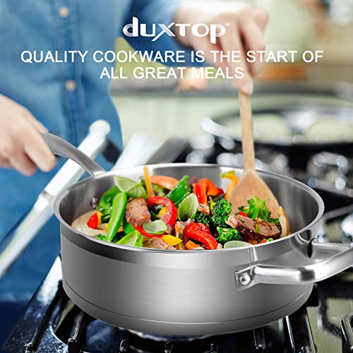Duxtop Professional Stainless-steel Induction Ready Cookware Impact-bonded Technology (5.5 Qt Saute Pan)