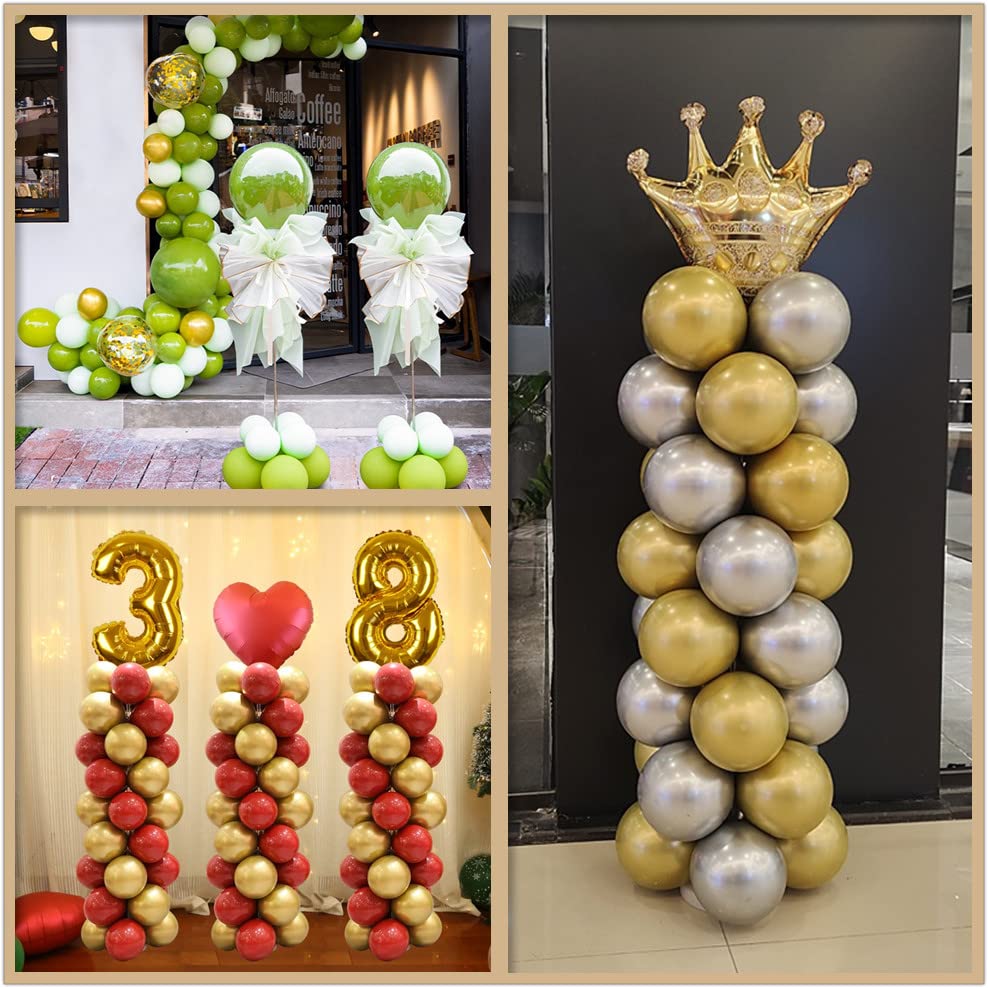 AooeDomi Metal Balloon Column Kit Set of 4, Reusable Telescopic Design with Base, Height Adjustable from 1.5 to 7 Ft, Balloon Stander for Party Decorations