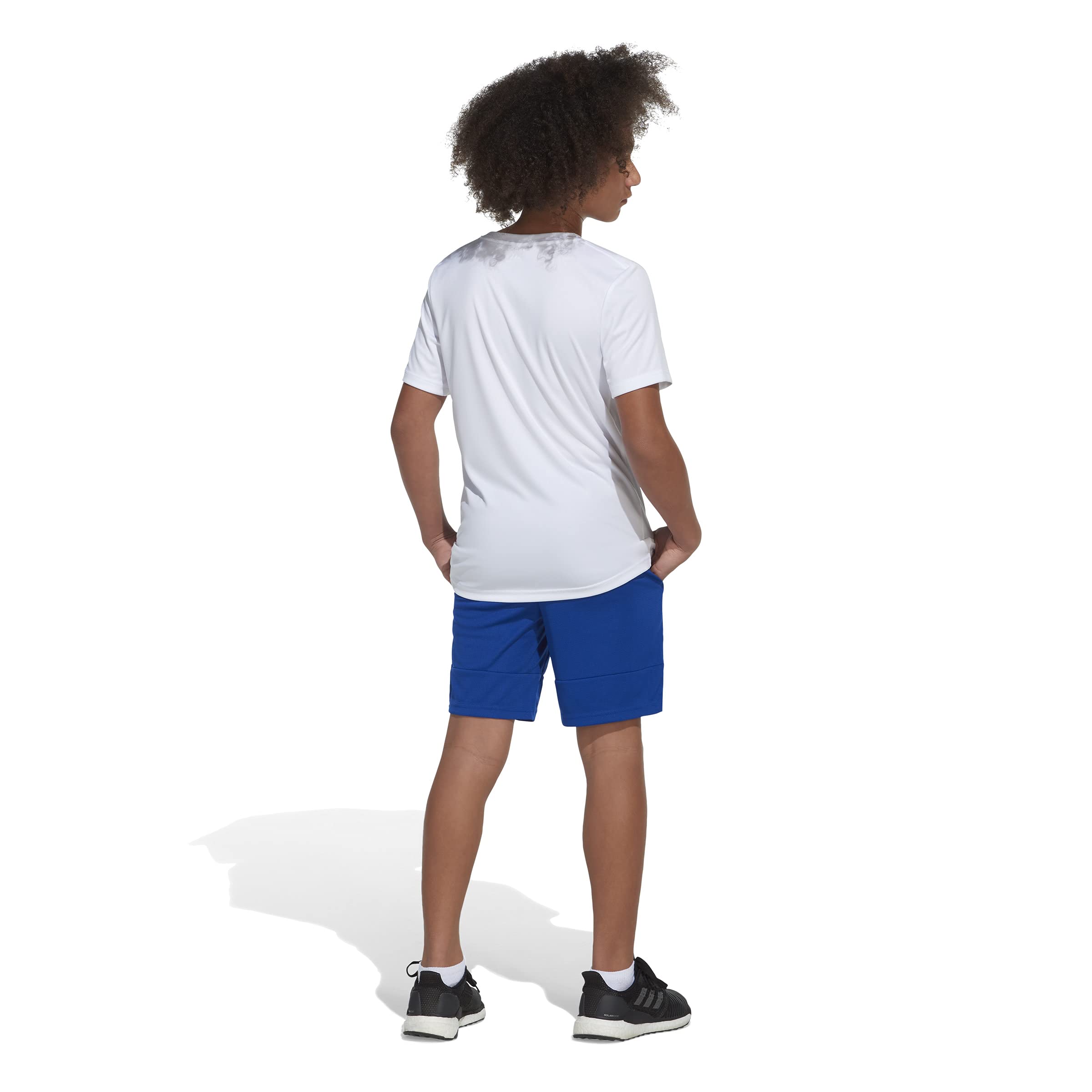 adidas Boys' Clashing 3-Stripes Shorts, Team Royal Blue, Small (8)