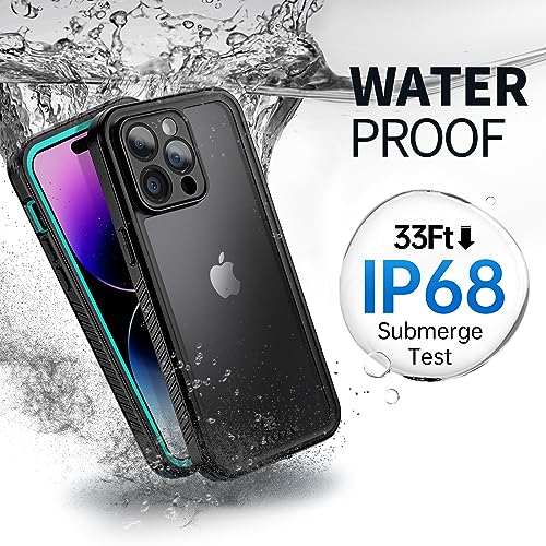 BEASTEK iPhone 14 Pro Max Waterproof Case, Underwater Shockproof Dustproof Case, FSN Series with Built-in Screen Protector with Protective Clear Back Cover, for Apple iPhone 14 Pro Max (6.7'') (Teal)