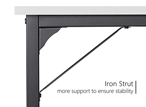 CubiCubi Computer Desk 32" Study Writing Table for Home Office, Modern Simple Style PC Desk, Black Metal Frame, White