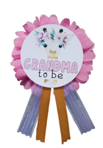 Grandma to Be Pin Pink Giraffe Baby Shower Pin for nona to wear, It's a Girl Sprinkle Wild One