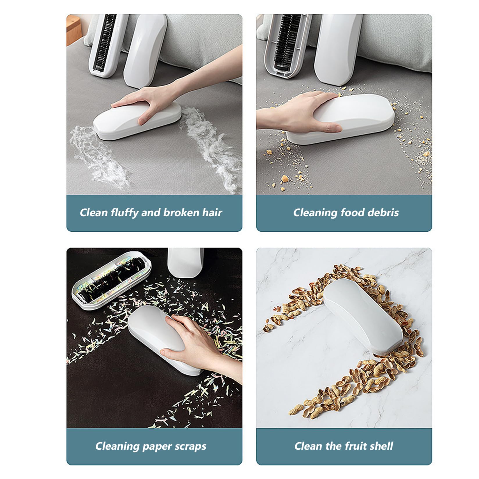 Crumb Sweeper Carpet Brush Carpet Sweeper 2PCS Handheld Rolling Ergonomic Pp Bristle Nutshell Crumb Brush Abs Cleaning Crumber for Table Bed Sofa Carpet