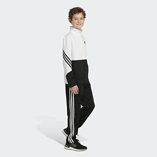 adidas Boys' Zip Front Iconic Tricot Jacket, Bright White, Large (14/16)
