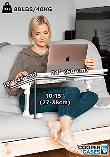 Cooper Desk PRO Adjustable Laptop Table, Bed Desk for Laptop, Desk for Bed, Lap Desk for Laptop, Adjustable Lap Desk for Bed, Portable Desk, Laptop Stand for Bed Floor Desk