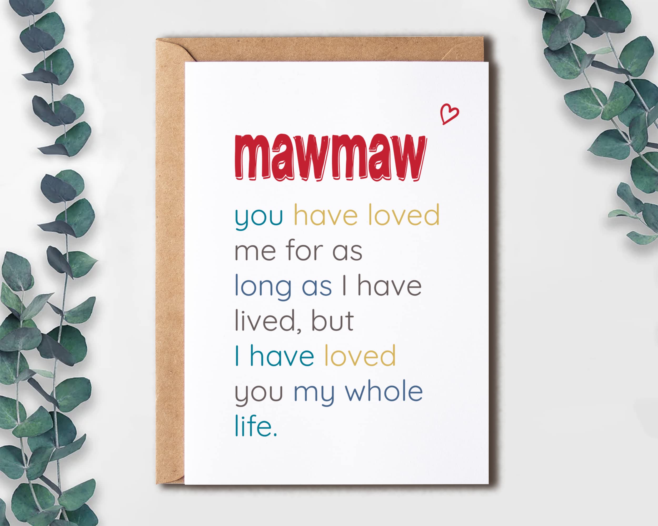Mawmaw You Have Loved - Special Mawmaw's Day Card - Birthday Card For Mawmaw - Sentimental Card For Mawmaw - Meaningful Card For Mawmaw…