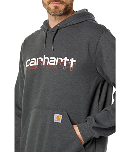 Carhartt Men's Rain Defender Loose Fit Midweight Logo Graphic Sweatshirt, Carbon Heather, Medium