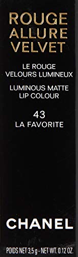 CHANEL Rouge Allure Velvet ~ Luminous Matte Lip Colour - #43 La Favorite