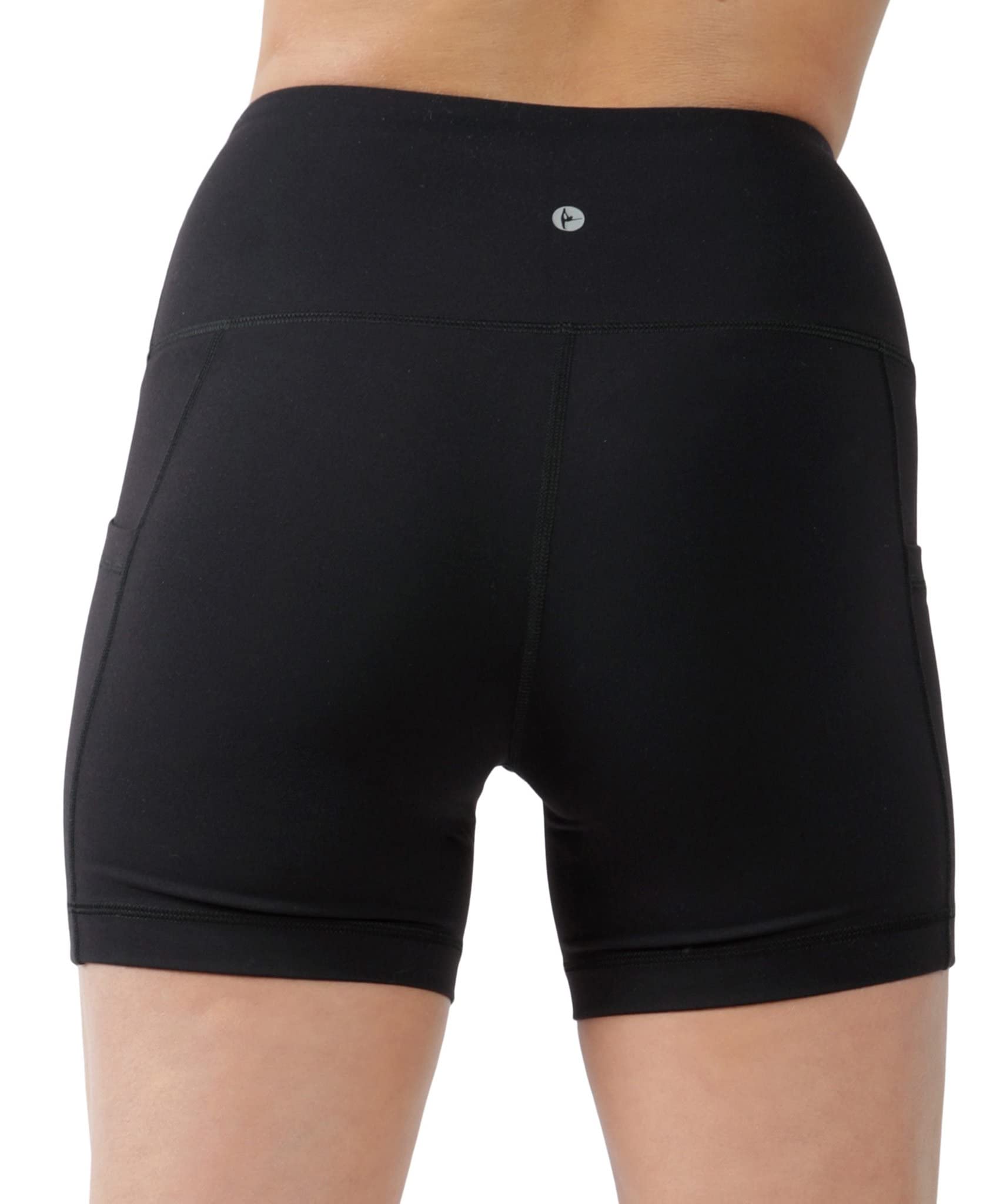 90 Degree By Reflex - High Waist Power Flex Biker Shorts with Side Pockets - 5", 7", 9" - Shire Green 9" - Medium