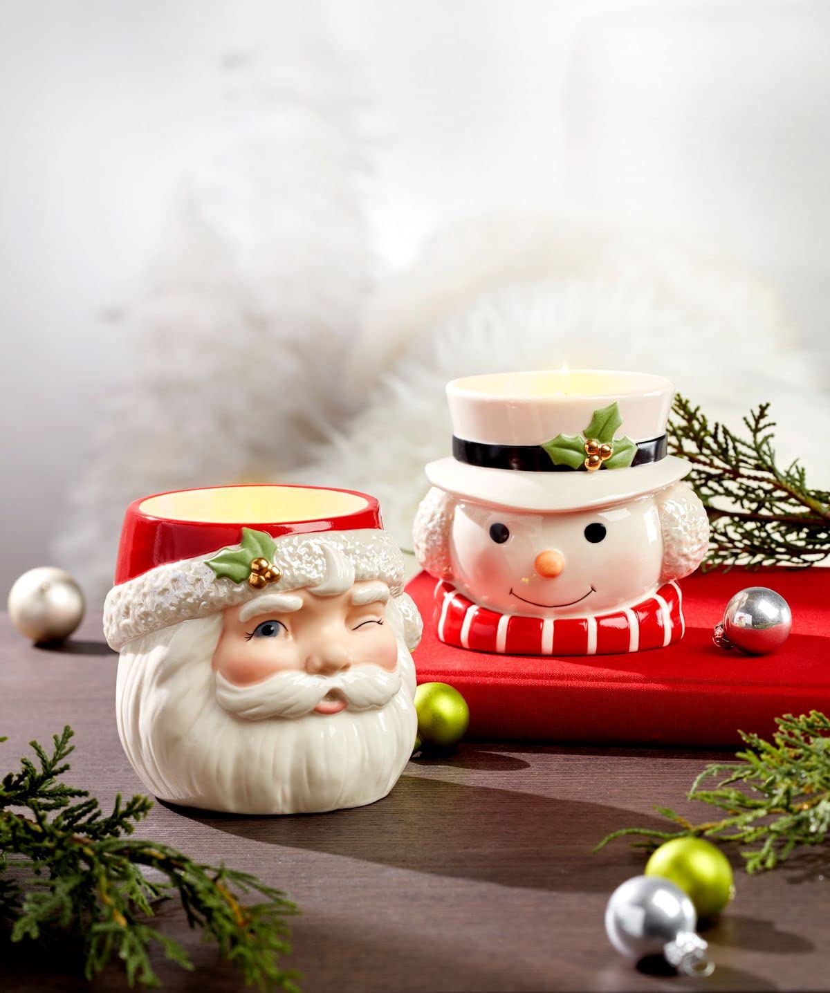 Lenox 894961 Santa Figural Votive with Tealight Candle, Multicolor, 1.1