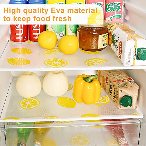 Cooyes Shelf Liner for Kitchen Cabinets Non-Adhesive Drawer Liner Non-Slip Refrigerator Liner - Best Shelf Liner, Fridge, Drawer, Cupboard Liner (Lemon,17.7 x 59 Inch)