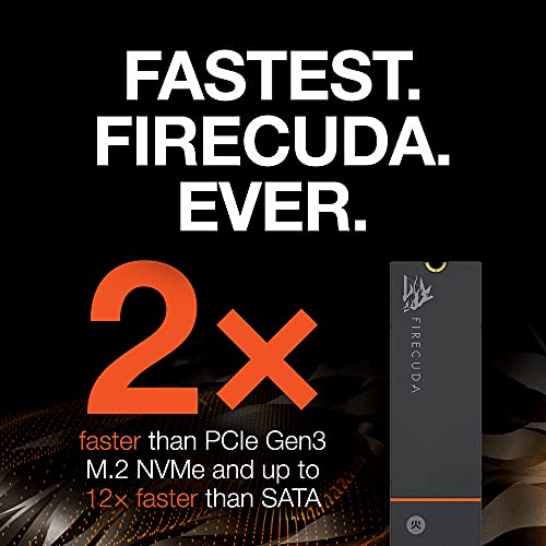 Seagate FireCuda 530 2TB Internal Solid State Drive - M.2 PCIe Gen4 ×4 NVMe 1.4, PS5 SSD, 3D TLC NAND, 2550 TBW, 1.8M MTBF, Heatsink, Rescue Services (ZP2000GM3A023)