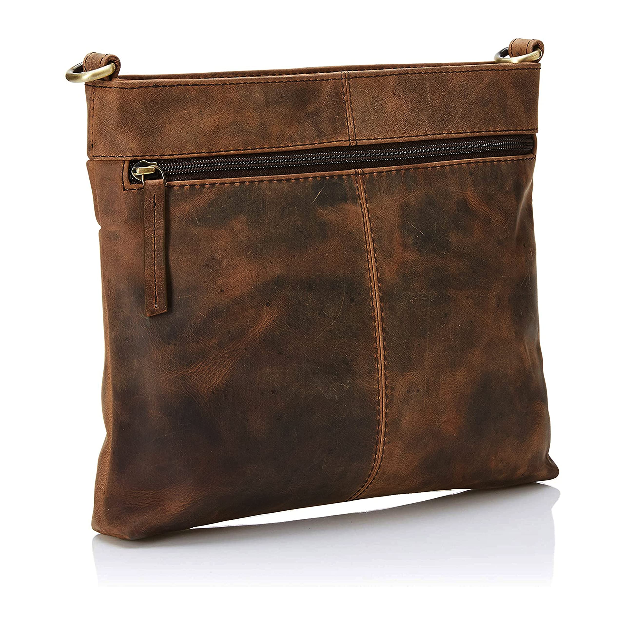 CREATIVE LEATHER ART Women's 11" Inch Leather Purse | Buffalo Leather Purse | Leather Purse | Leather Cross-body Bag | Leather Tote Bag | Leather Handbag