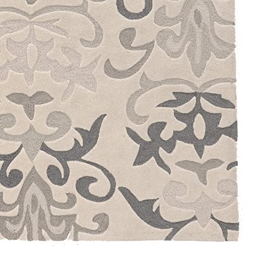 Linon RUGTA51081 Trio Grays 8' X 10', Off/White, 8 x 10