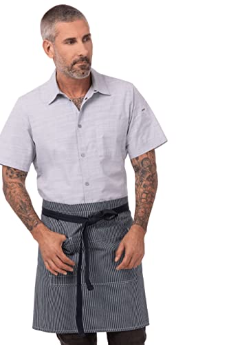 Chef Works Unisex Portland Half Bistro Apron, Indigo Blue, One Size