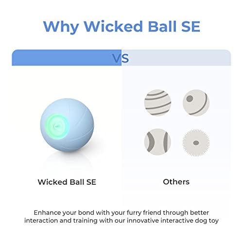 Cheerble Intelligent Toy Ball with [3 Interactive Modes], LED Lights, Wicked Ball SE, Made of Natural Rubber, Active Rolling Ball for Dog/Puppy/Small/Medium Dogs and Cats, DC Rechargeable