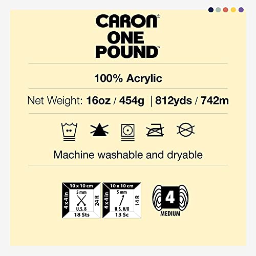 Caron One Pound Kelly Green Yarn - 2 Pack of 454g/16oz - Acrylic - 4 Medium (Worsted) - 812 Yards - Knitting, Crocheting & Crafts