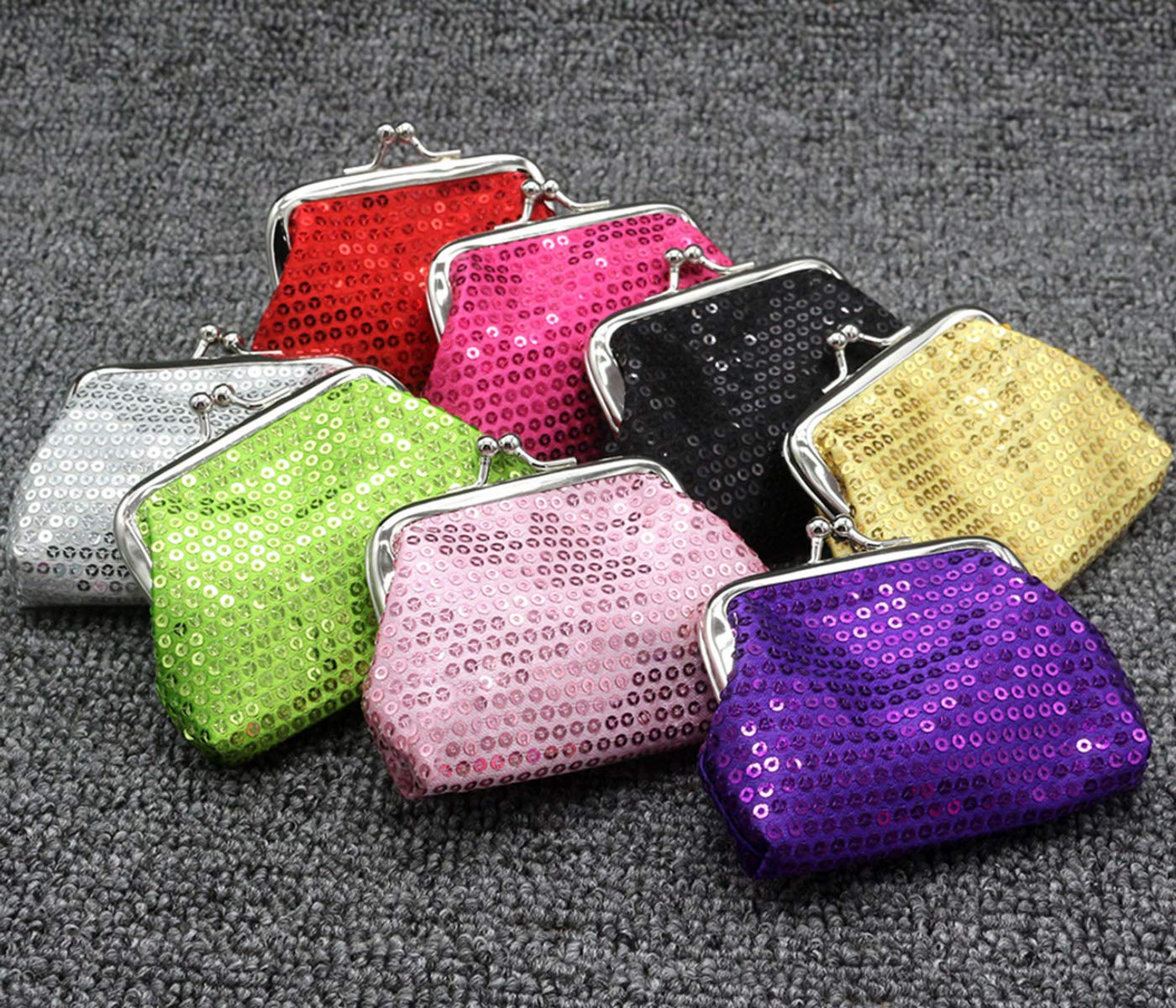 8 Pcs Sparkly Bling Coin Purses Sequin For Girl,Diva Party Favors For Xmas presents