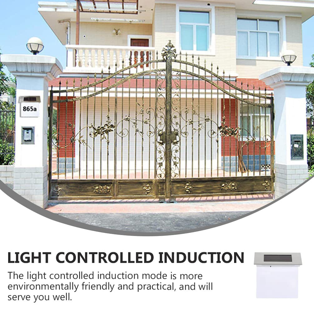 DOITOOL LED Flag Led Signs 2pcs Solar House Number Plaque Light with Motion Sensor LED Light Address Number Outdoor Metal Plaque Lighted Up for Home Garden Street Outdoor Digital Signs
