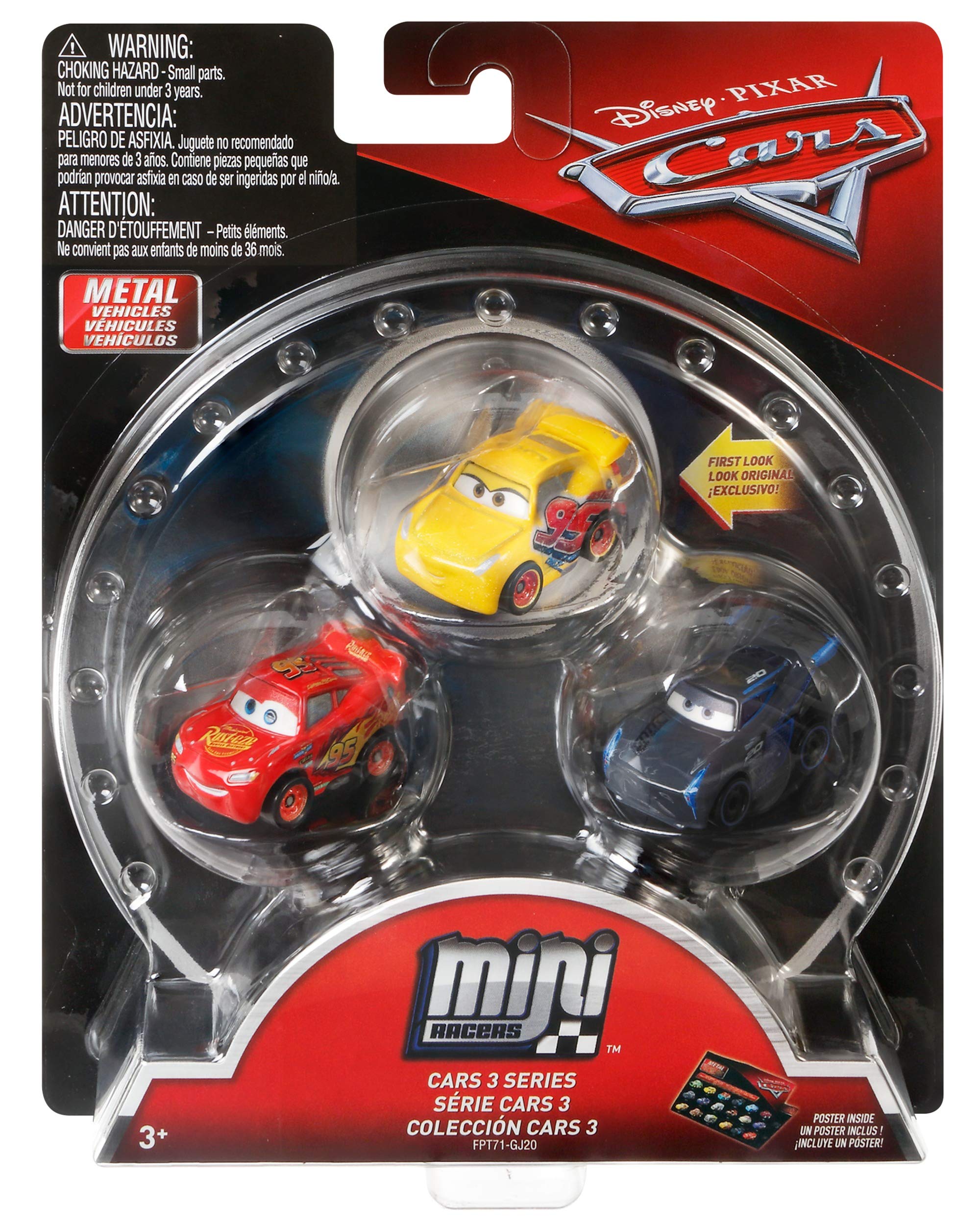 Disney Pixar Cars Mini Racers Cars 3 Series 3-Pack