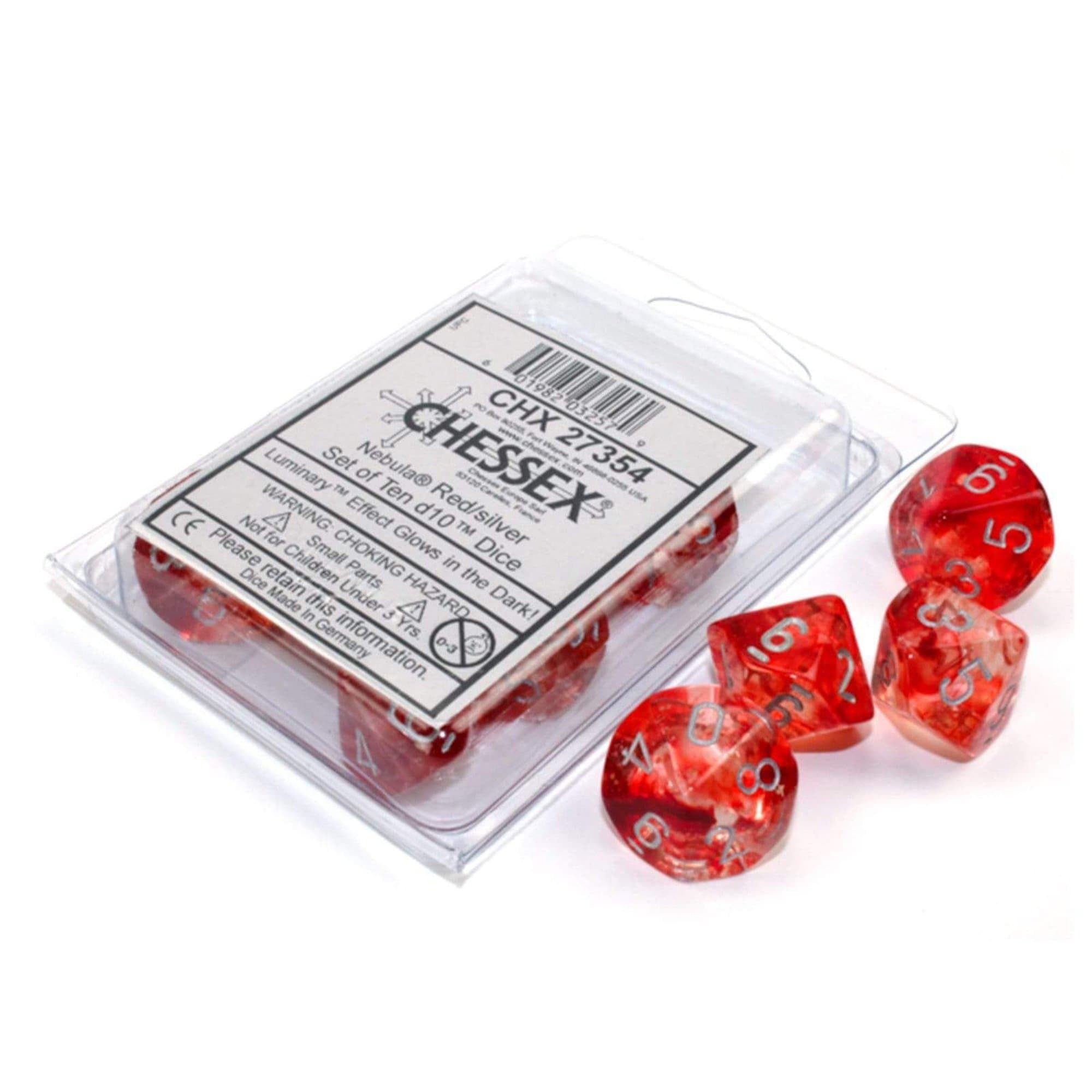 Chessex Nebula Dice Block 16mm d6 Oceanic with Gold Luminary (12 dice)