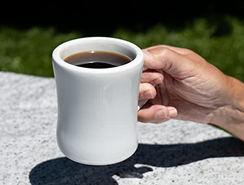 Culver 10-Ounce Ceramic Retro Diner Style Heavyweight Restaurant Mug, Two-finger C-handle (White, 1)