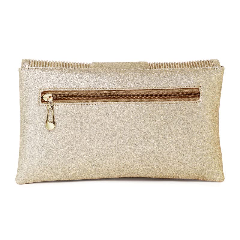 Aheli Clutch Women's Purse Bridal Bag for Casual Detachable Strap Evening Sling Bag Rose Gold Gift for Women